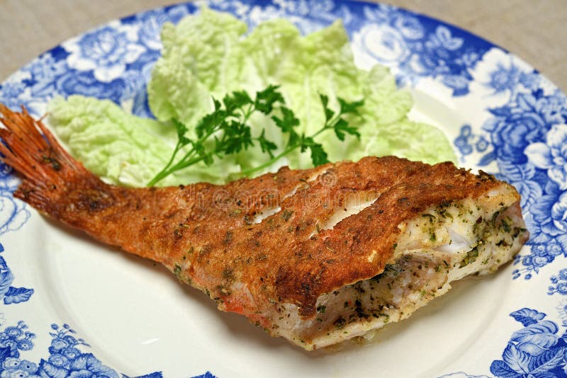 Cooking deep-sea perch stock photo. Image of slimehead - 163176738
