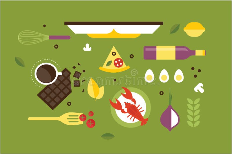 Cooking desk header stock vector. Illustration of food - 44653909
