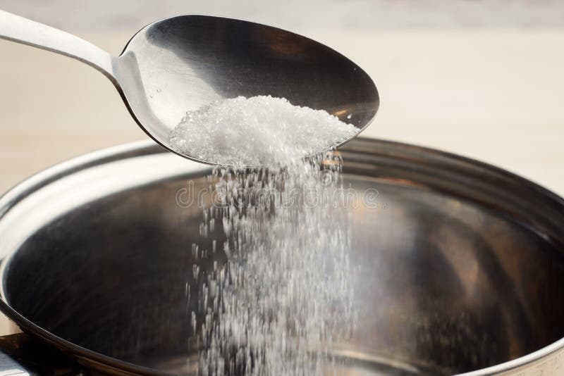 Cooking dishes with sugar stock image. Image of powder - 258055927