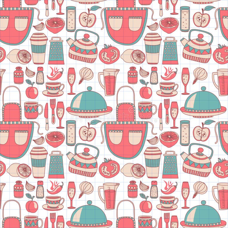Cooking Doodle Style Elements Stock Illustration - Illustration of ...