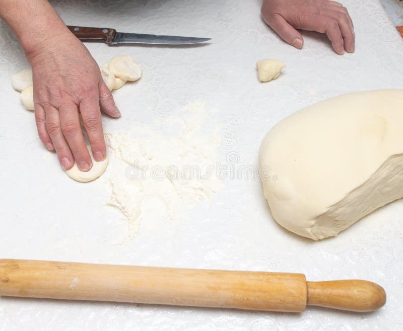 Cooking Dough on the Table at Home Stock Photo - Image of flour, making ...