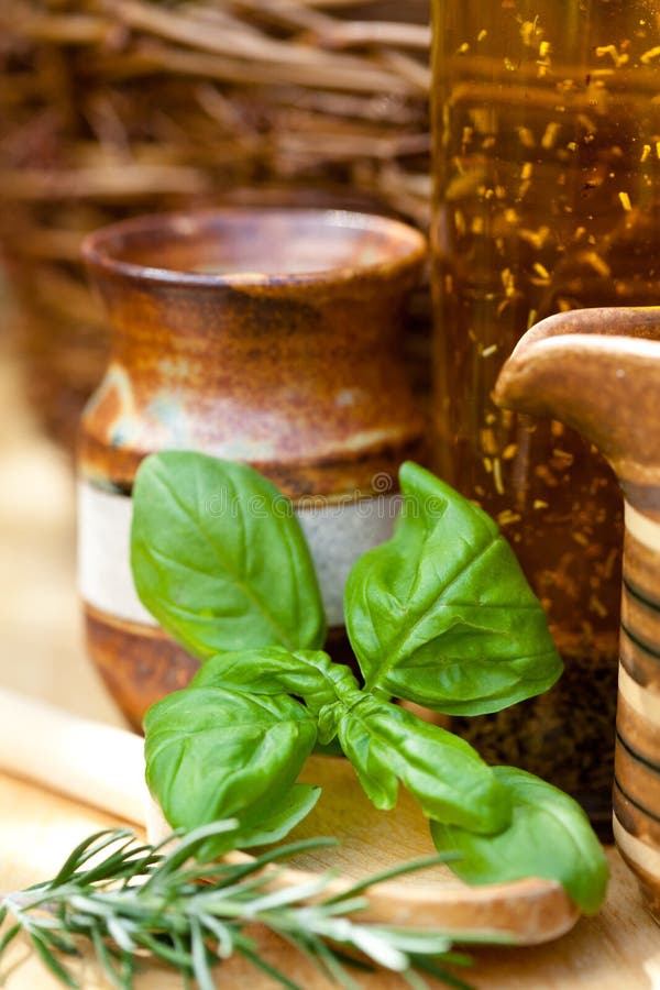 Cooking - Earthenware Jar with Herbs Stock Photo - Image of cook ...