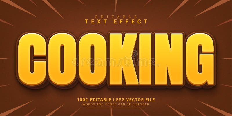 Cooking Editable Text Effect Stock Vector - Illustration of headline ...