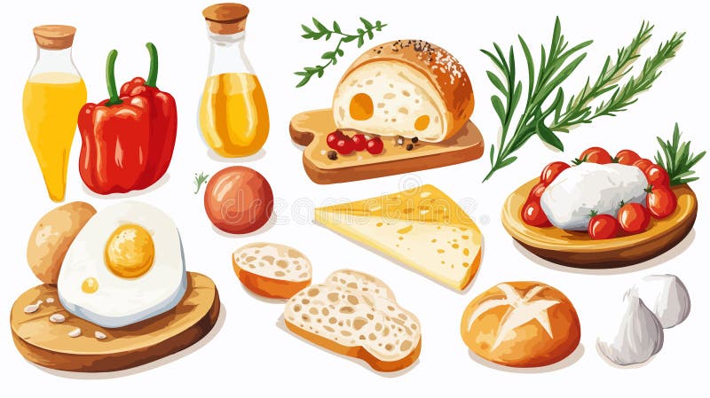 Cooking Elements Vector Illustration with Kitchen Utensils. Stock ...