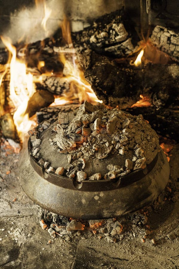 Cooking with embers stock photo. Image of fire, metal - 65014152