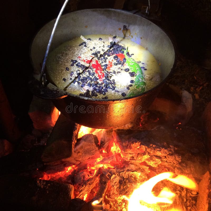 Cooking on fire stock image. Image of fire, cooking, borsh - 78886279