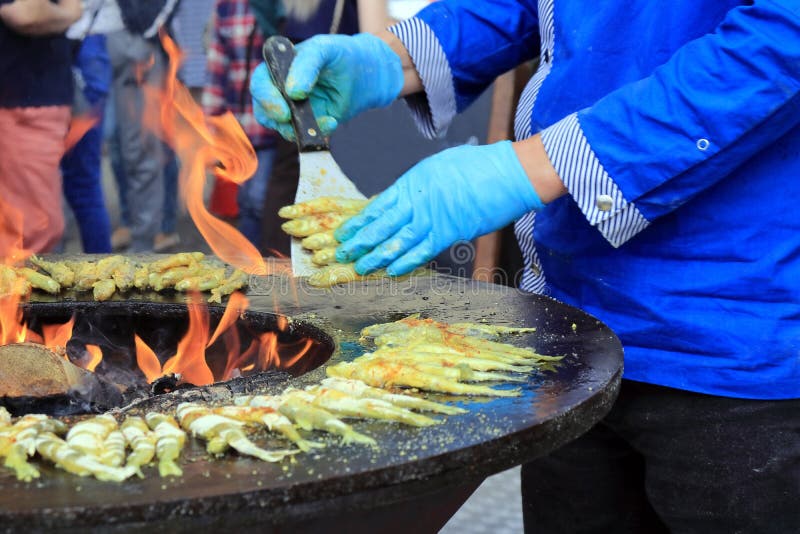 Cooking on fire stock photo. Image of event, cook, meat - 153272374