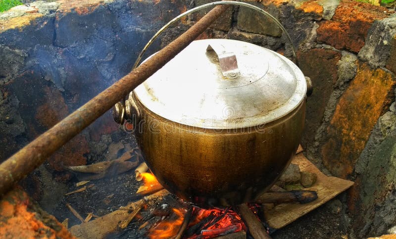Cooking on a fire stock photo. Image of west, outdoor - 210749014