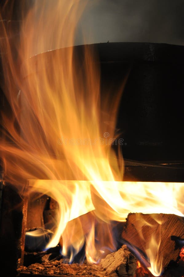 Cooking on fire stock image. Image of heat, glass, house - 34228293