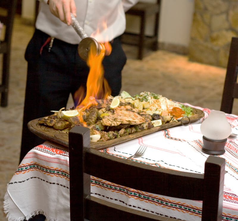 Cooking fire waiter stock image. Image of kitchen, fire - 4545007