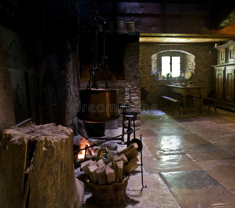 Cooking on fireplace stock photo. Image of building, farm - 6030996