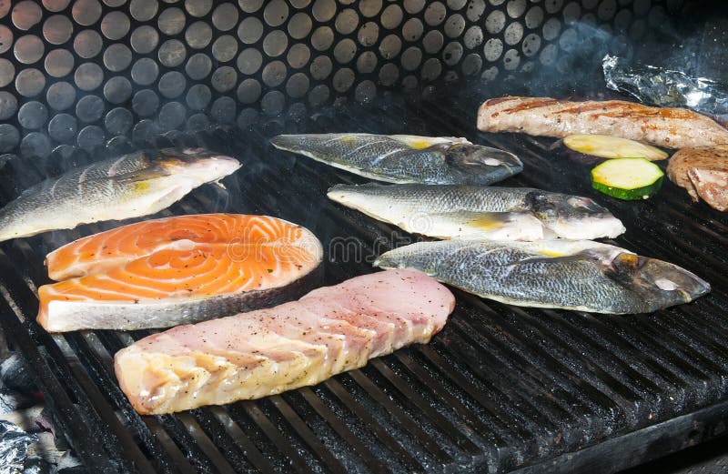 Cooking fish stock photo. Image of grill, grilled, appetizing - 46792358