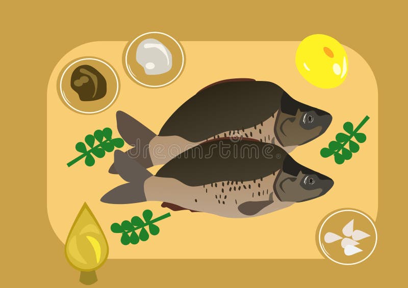 Cooking Fish on the Kitchen Table Stock Illustration - Illustration of ...