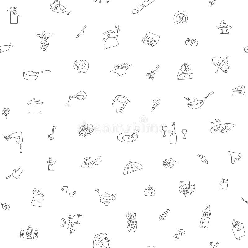Cookery - Seamless Background Stock Vector - Illustration of element ...