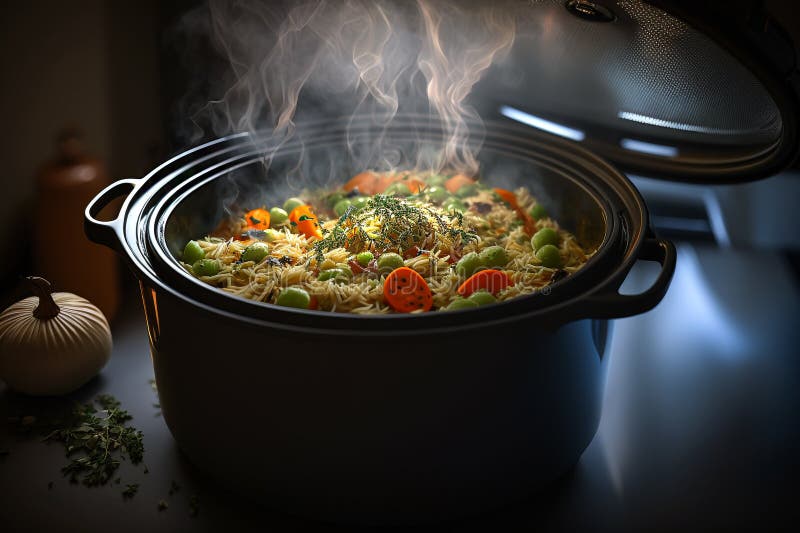 Cooking Food in a Multicooker.illustration Generative AI Stock Image ...