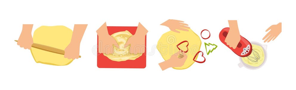 Cooking and Food Preparation with Kitchenware Above View Vector Set ...