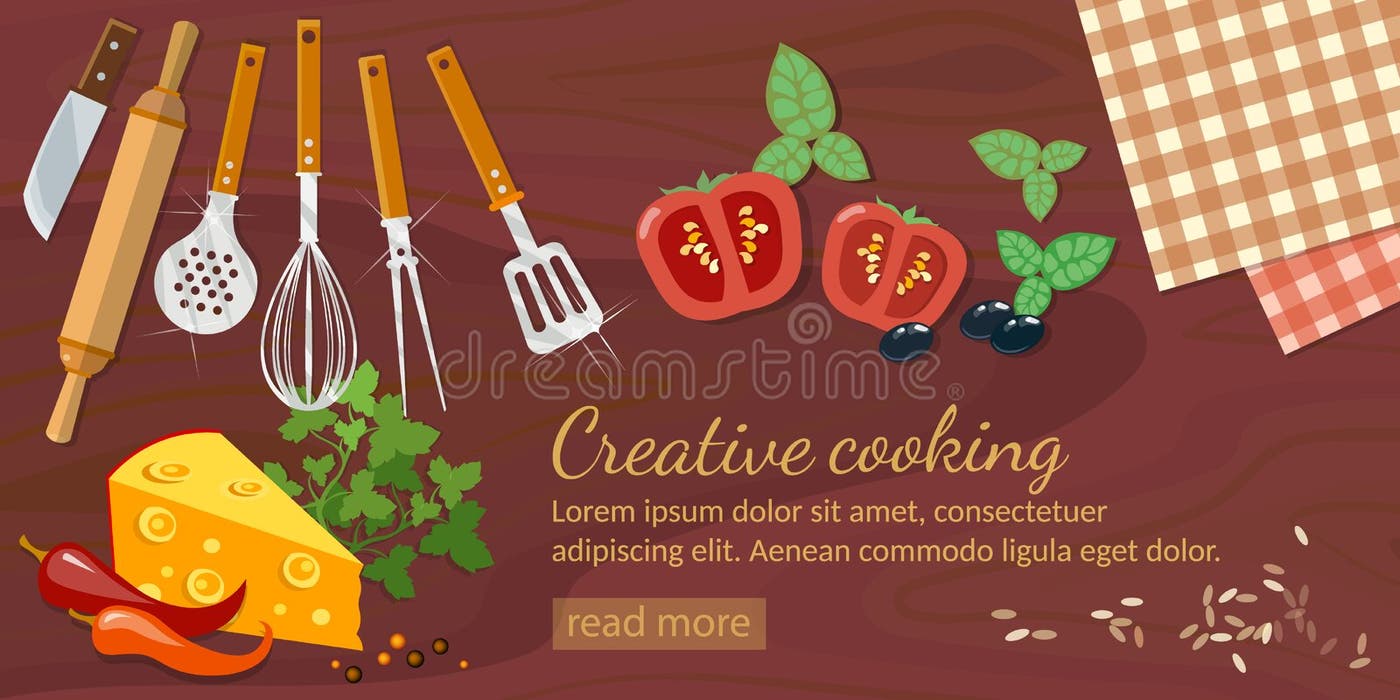 Food Cooking Banner Stock Illustrations – 75,795 Food Cooking Banner ...