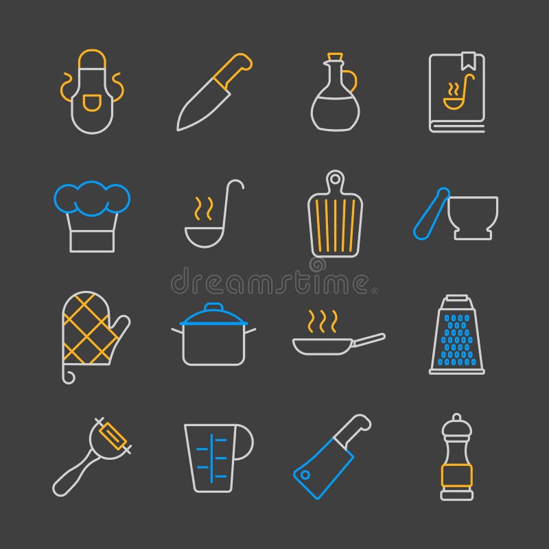Cooking Foods and Kitchen Vector Icon Set Stock Vector - Illustration ... Cooking Foods and Kitchen Vector Icon Set Stock Vector - Illustration ...
