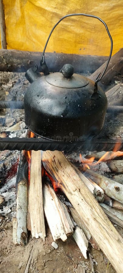 Cooking in the forest stock photo. Image of soil, cooking - 241555568