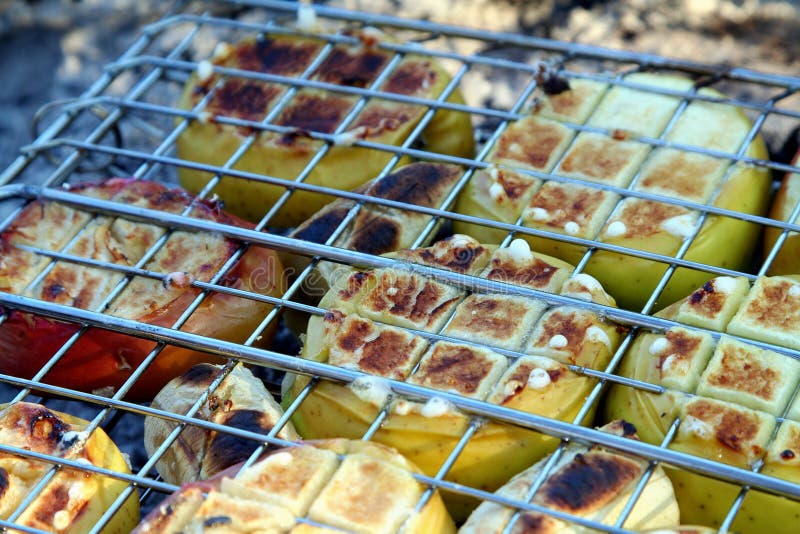 Cooking fruits - grill BBQ stock image. Image of colourful - 29943443
