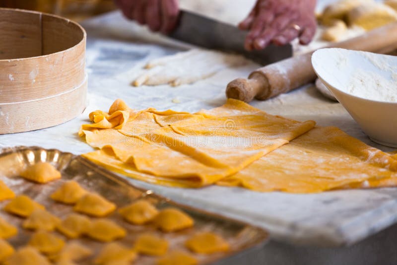 Cooking fresh pasta stock photo. Image of occupation - 25565638