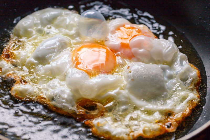 Cooking Fried Egg Blur Detail Food Stock Image - Image of eating, sunny ...