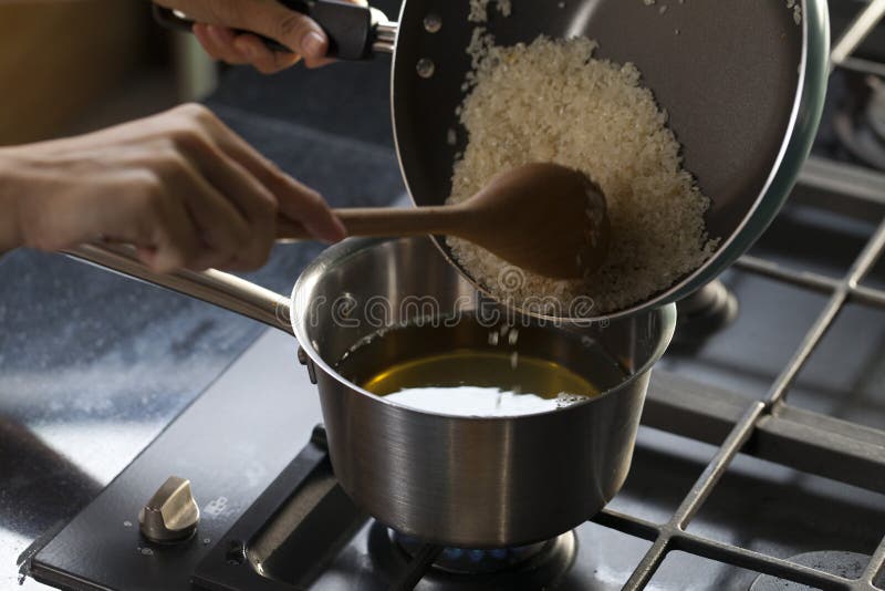 Cooking fried rice stock image. Image of flambe, cooking - 59636247