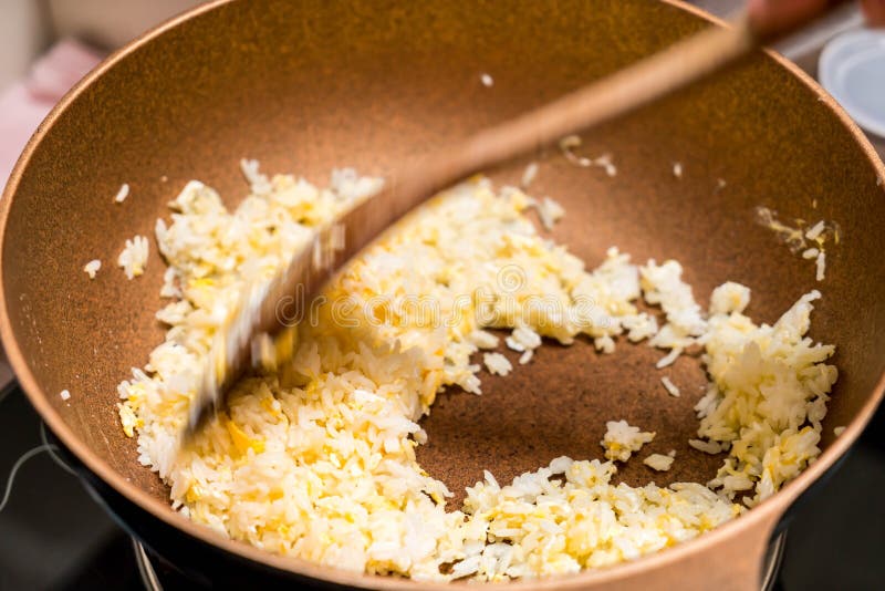 Cooking fried rice stock image. Image of fast, cooking - 128214055
