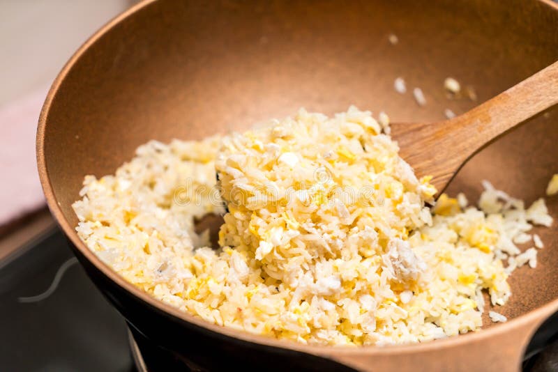 Cooking fried rice stock image. Image of food, fast - 130844837