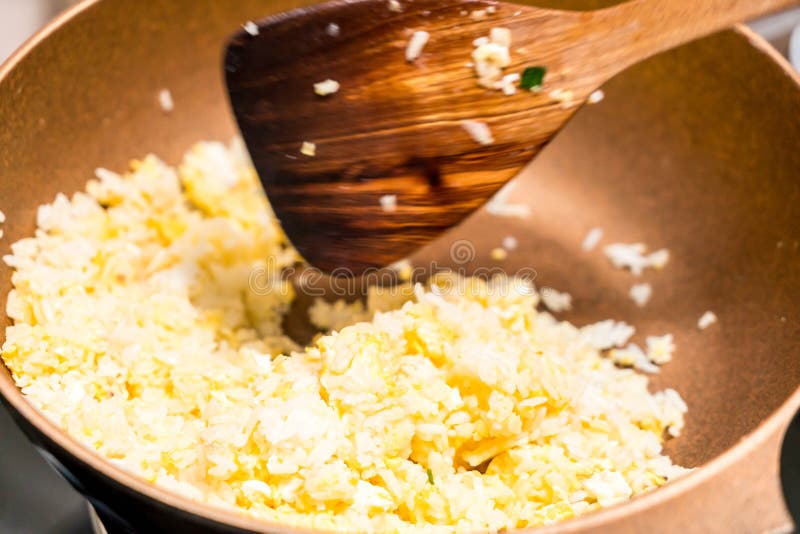Cooking fried rice stock photo. Image of action, food - 133434092