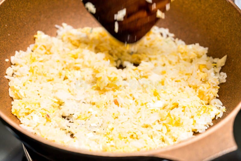 Cooking fried rice stock image. Image of fried, lunch - 134671925