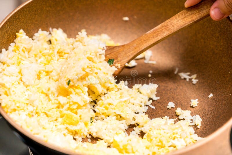 Cooking fried rice stock image. Image of tasty, dish - 140456773