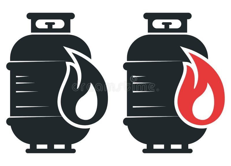 Cooking Gas Cylinder Inflammable Icon Stock Illustration - Illustration ...