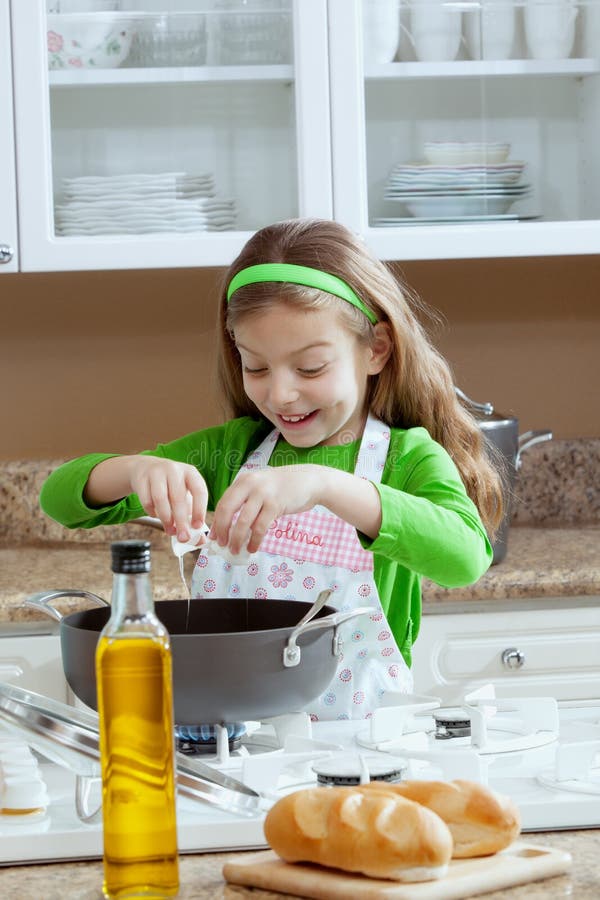 Cooking girl stock photo. Image of happy, cook, cute - 64746936