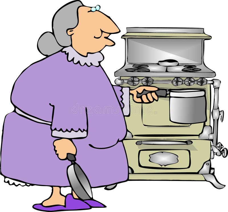 Cooking with Grandma stock illustration. Illustration of grama - 1530005