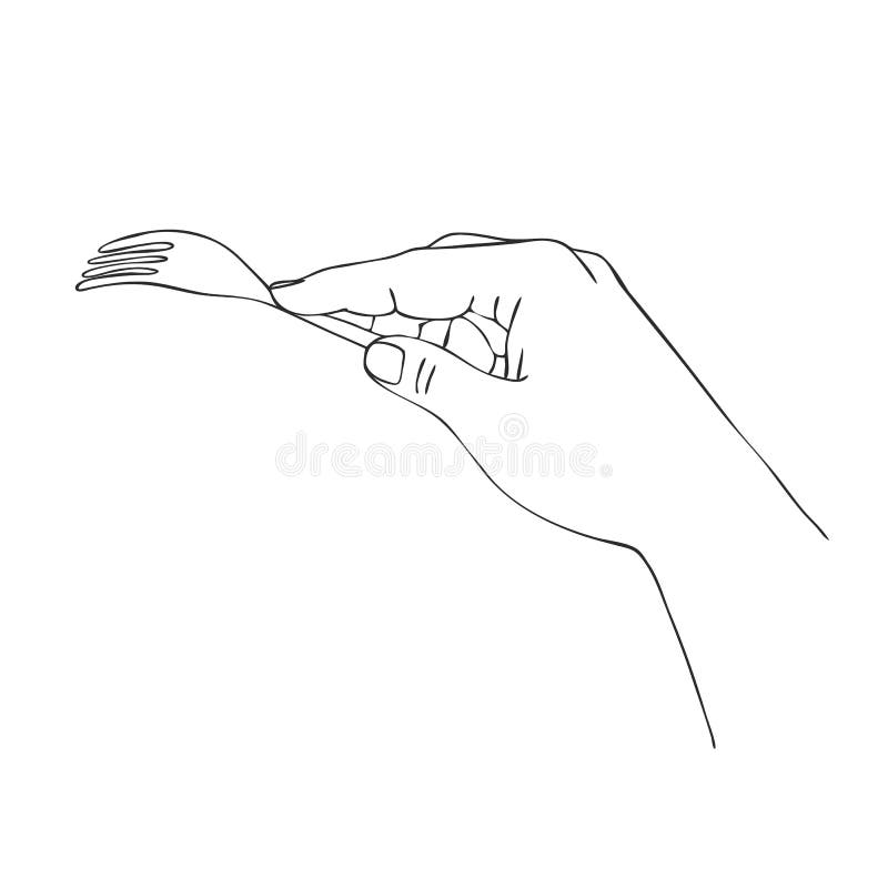Woman Hand Holding Fork Stock Illustrations – 103 Woman Hand Holding ...