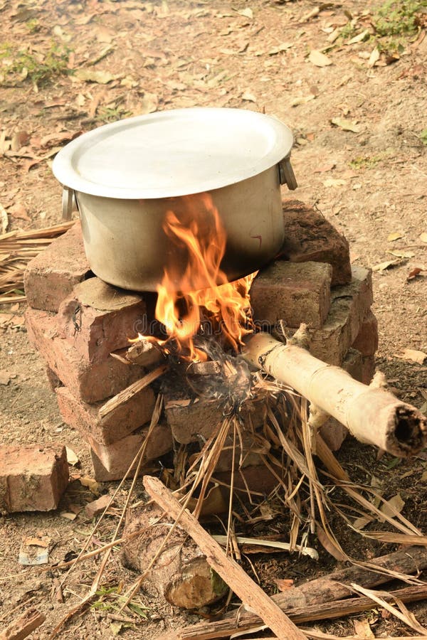 Cooking on a Hand Made Brick Oven Stock Image - Image of poverty ...