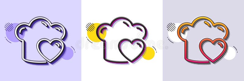 Cooking Hat Line Icon. Chef Sign. Food Preparation. Halftone Dotted ...