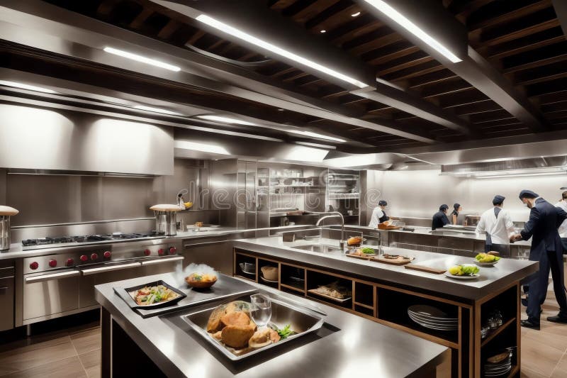 Cooking in the Heat of the Kitchen .AI Generated Stock Illustration ...