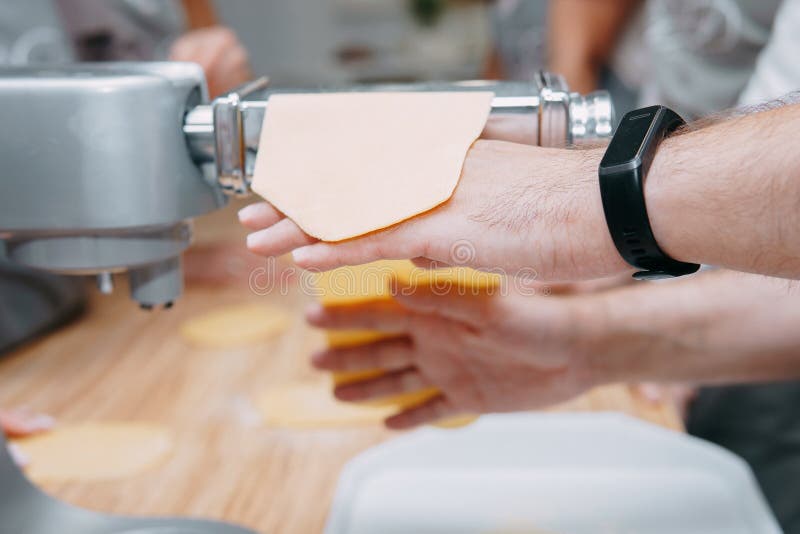 Cooking Homemade Pasta with Your Own Hands. Cooking Pasta at a Cooking ...