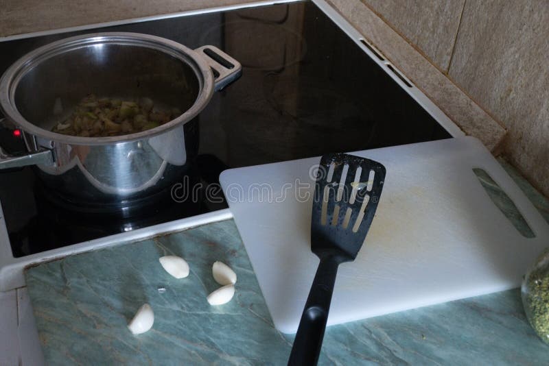 Cooking of a Homemade Vegetable Soup Stock Photo - Image of dish ...