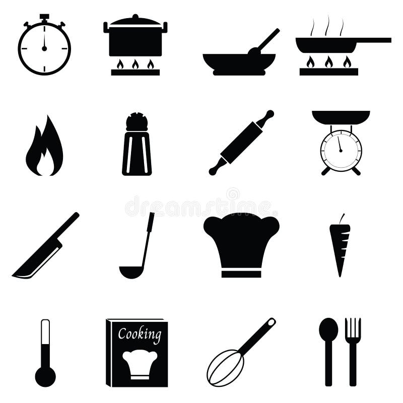 Cooking icon set stock vector. Illustration of vector - 102203774