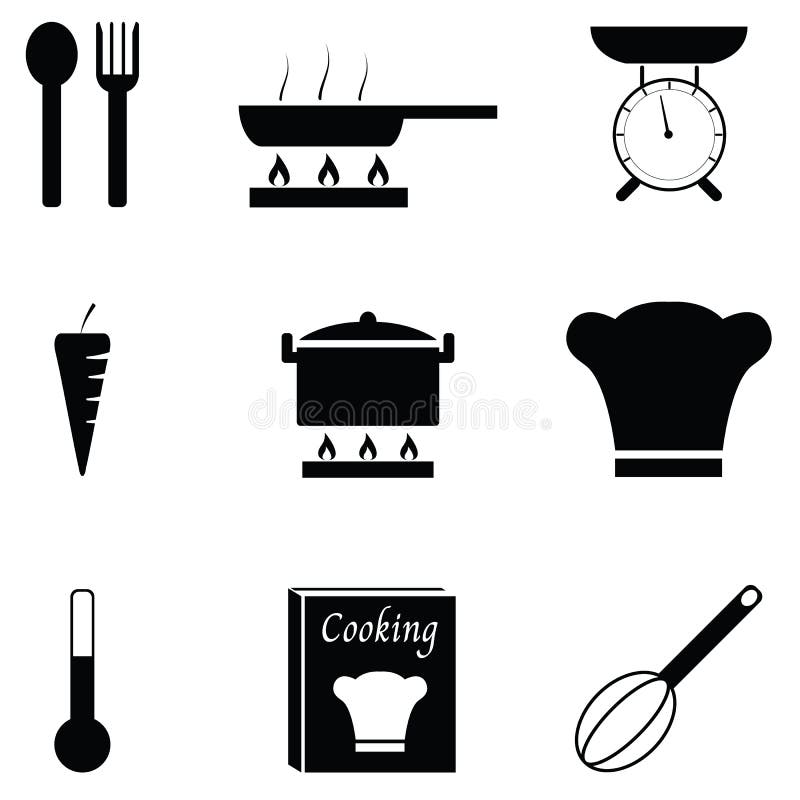 Cooking icon set stock vector. Illustration of timer - 102203782