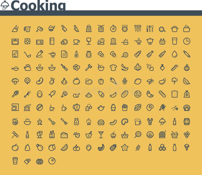 Cooking icon set stock vector. Illustration of coffee - 38375395