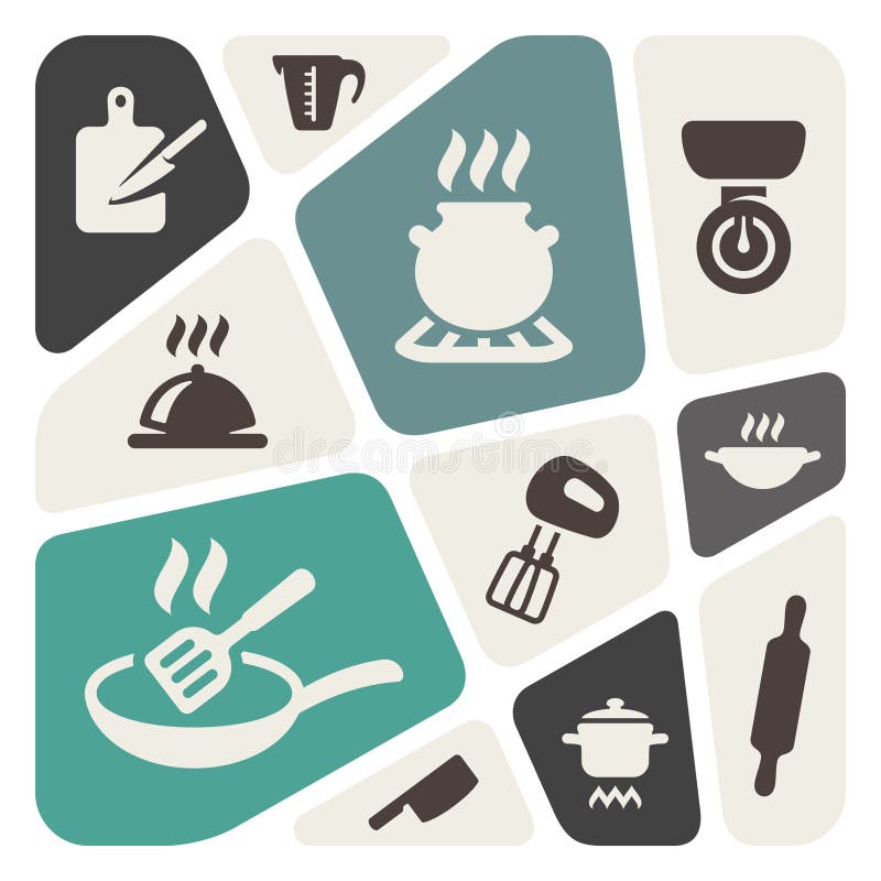 Cooking Icon Set. Vector Illustration Stock Illustration - Illustration ...