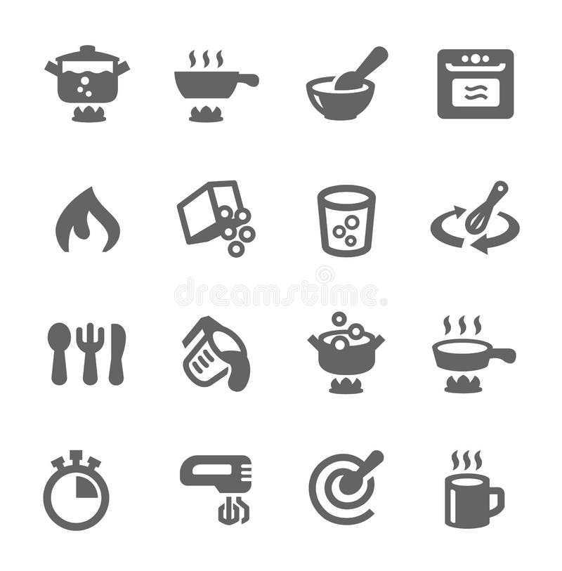Cooking icons stock vector. Illustration of glass, bowl - 38146903