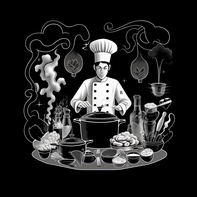 Cooking Illustration - Made with Generative AI Tools Stock Illustration ...