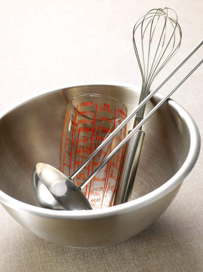 Bowl And Ladle Of Pancake Batter Stock Photo - Image of crepe, style ...