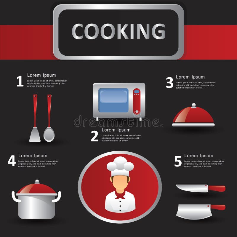 Cooking infographic icons stock vector. Illustration of menu - 39955544