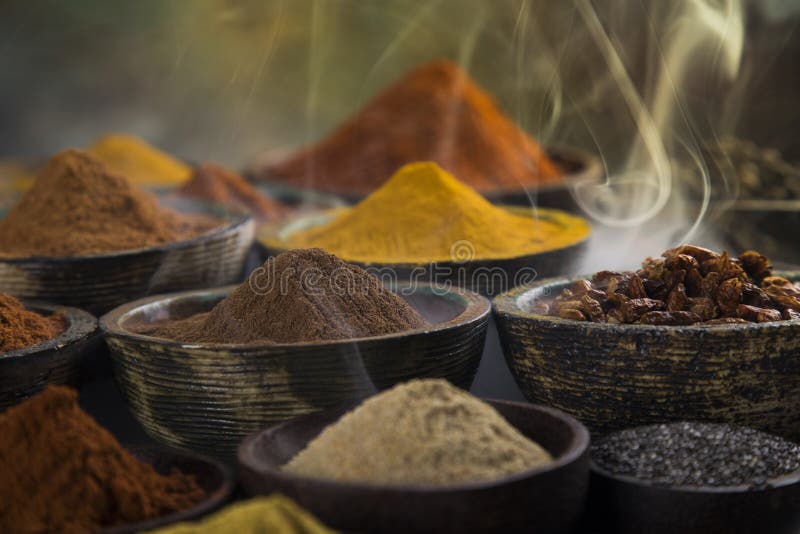 Cooking Ingredient,spice and Smoke Stock Photo - Image of bowls ...